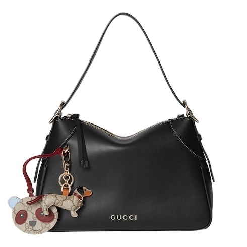Gucci Gg Emblem Medium Shoulder Bag - Black