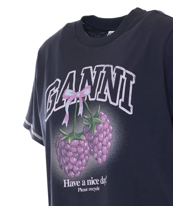 GANNI Raspberry Graphic T-shirt - Illusion