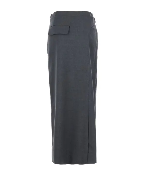 LOW CLASSIC Belted Midi Skirt - Black