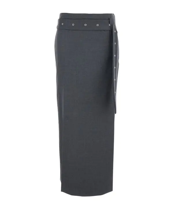 LOW CLASSIC Belted Midi Skirt - No