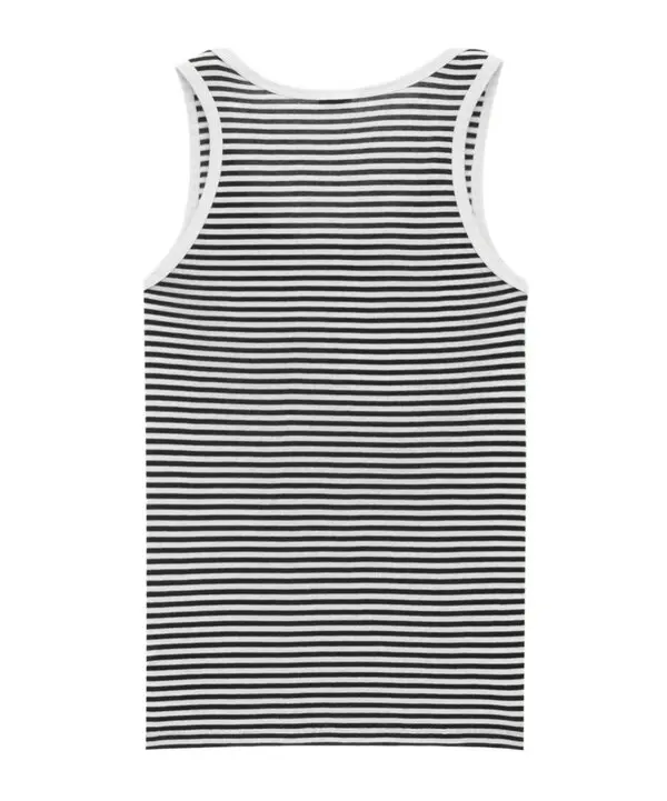Saint Laurent Cassandre Striped Tank Top - White