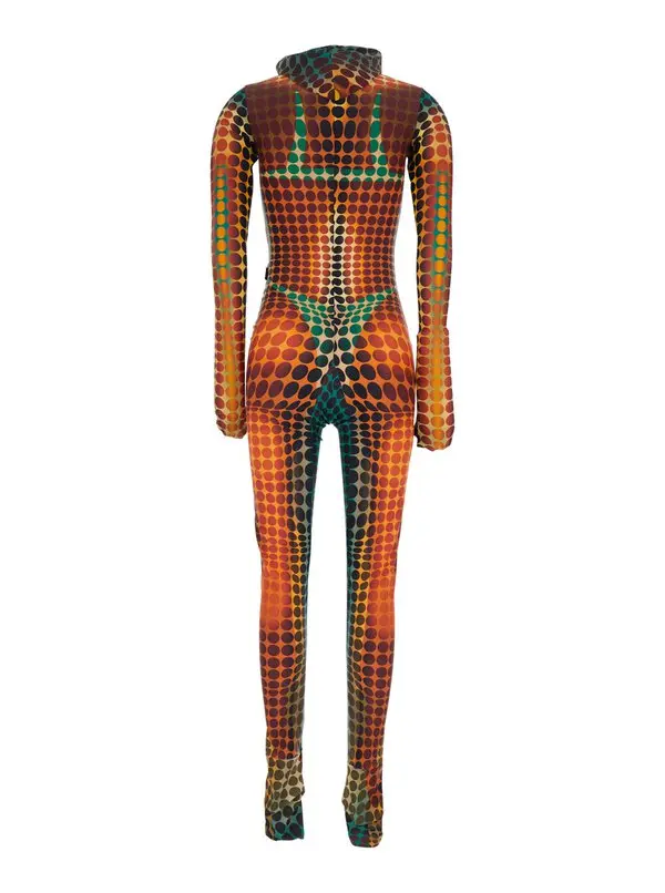 JEAN PAUL GAULTIER High Neck Hooded Jumpsuit - Multicolor