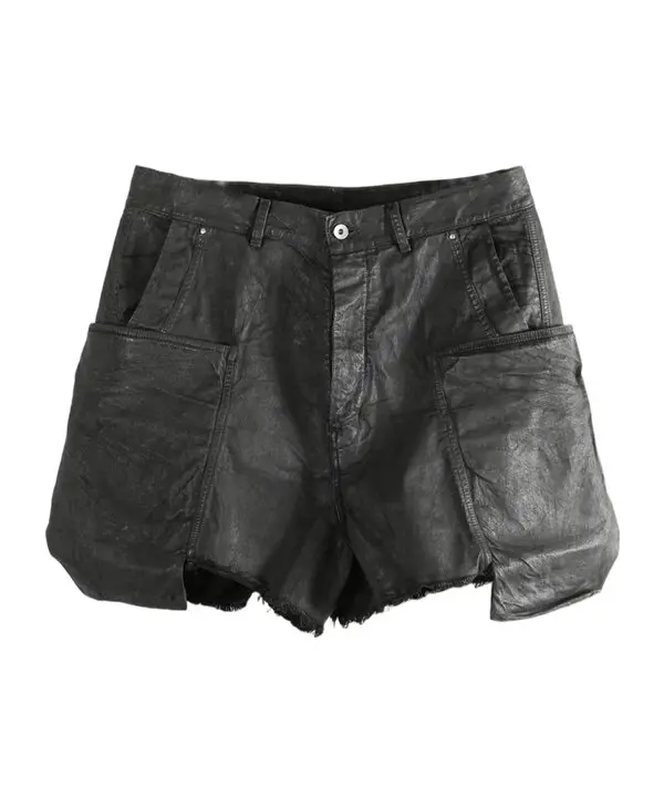 Rick Owens Frayed-hem Cargo Shorts - Black