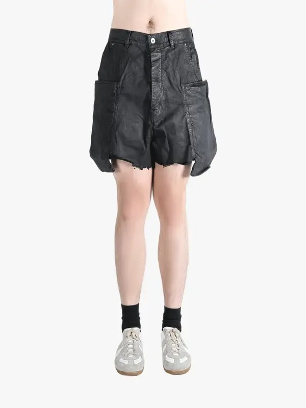Rick Owens Frayed-hem Cargo Shorts - Black