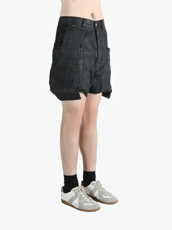 Rick Owens Frayed-hem Cargo Shorts - Black