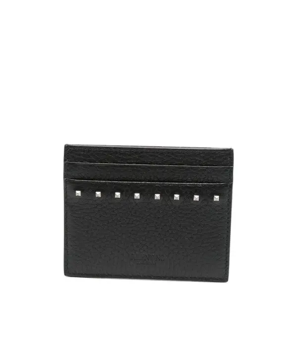 Valentino Garavani Rockstud Logo Debossed Cardholder - Black