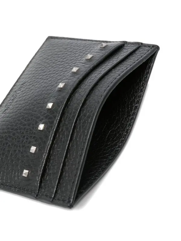 Valentino Garavani Rockstud Logo Debossed Cardholder - Black