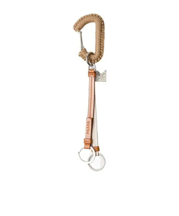 Prada Logo-charm Braided Keychain