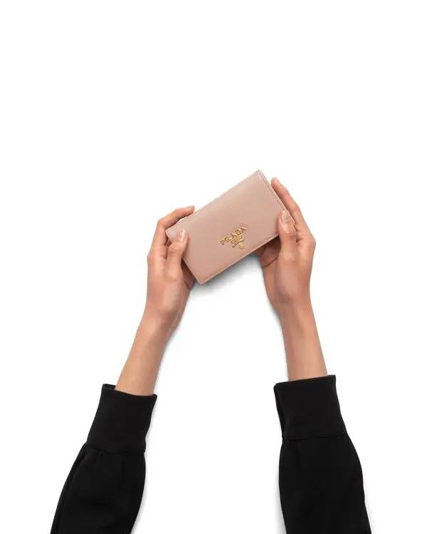 Prada Small Saffiano Leather Wallet - Nude