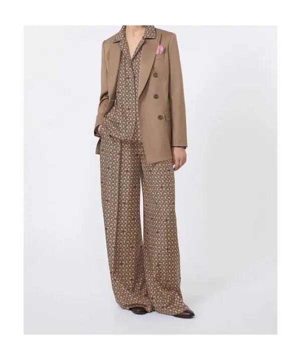 Max Mara Tailored Double Breasted Long Sleeve Blazer - Hazelnut Color