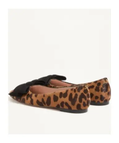Valentino Garavani Leopard Print Bow Slip-on Ballet Flats - Brown
