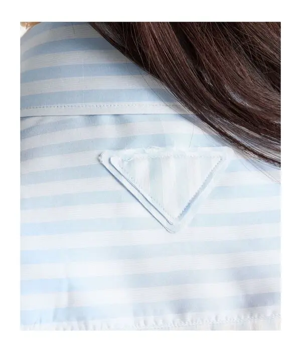 Prada Striped Lapel Collar Shirt