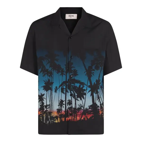Celine Hawaiian Shirt In Printed Viscose