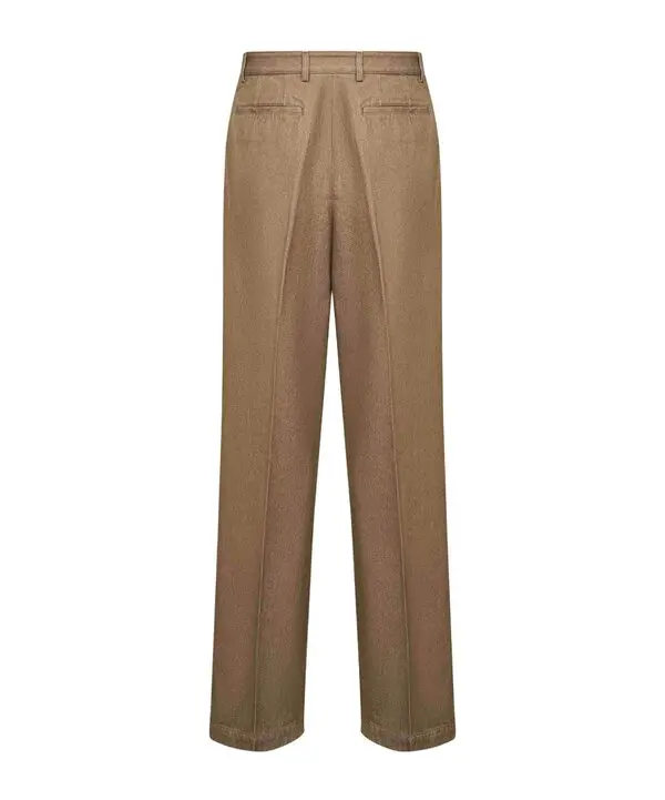 Dries Van Noten Pleated Straight-leg Trousers - Brown