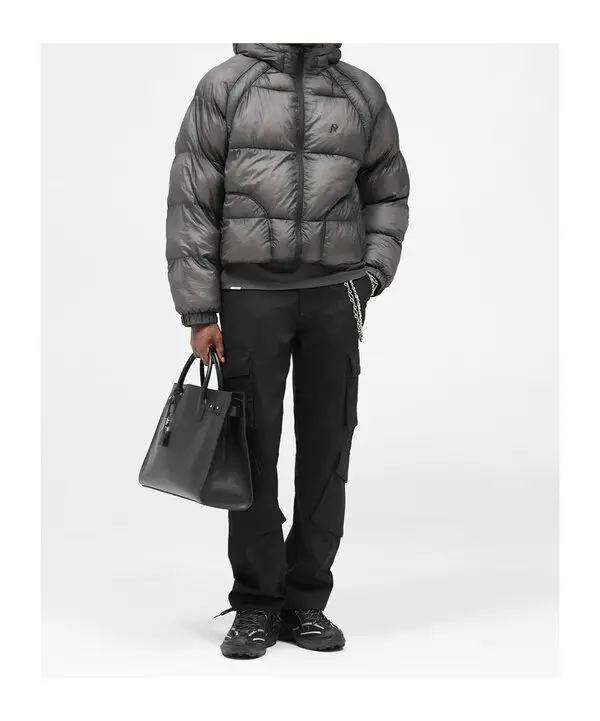 REPRESENT Hooded Down Jacket - Washed Black
