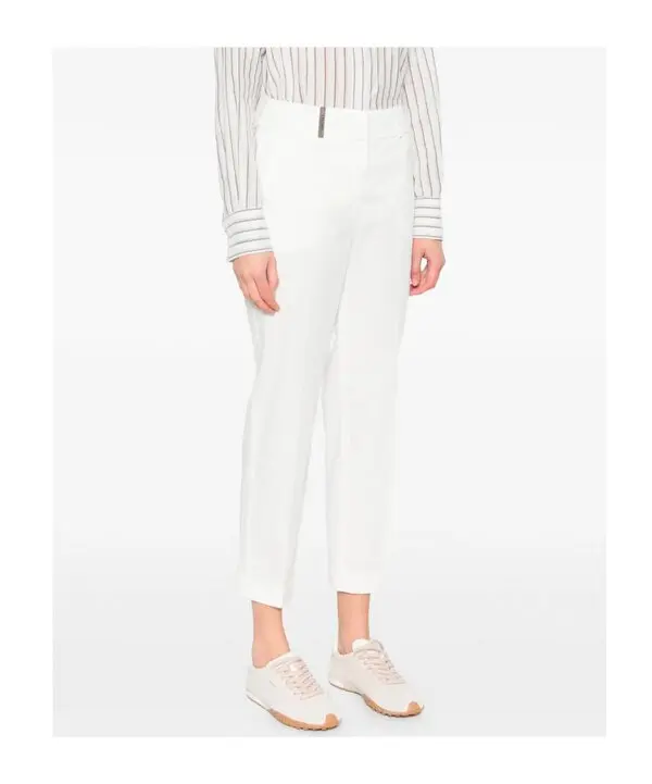 Peserico Tailored Straight Leg Trousers - White