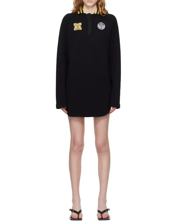 Off-White Patch Detailed Long-sleeved Dress