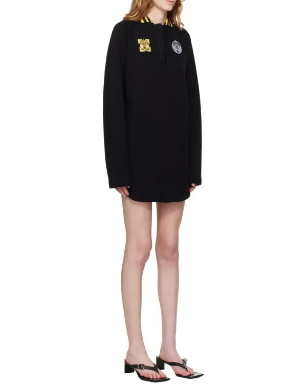 Off-White Patch Detailed Long-sleeved Dress