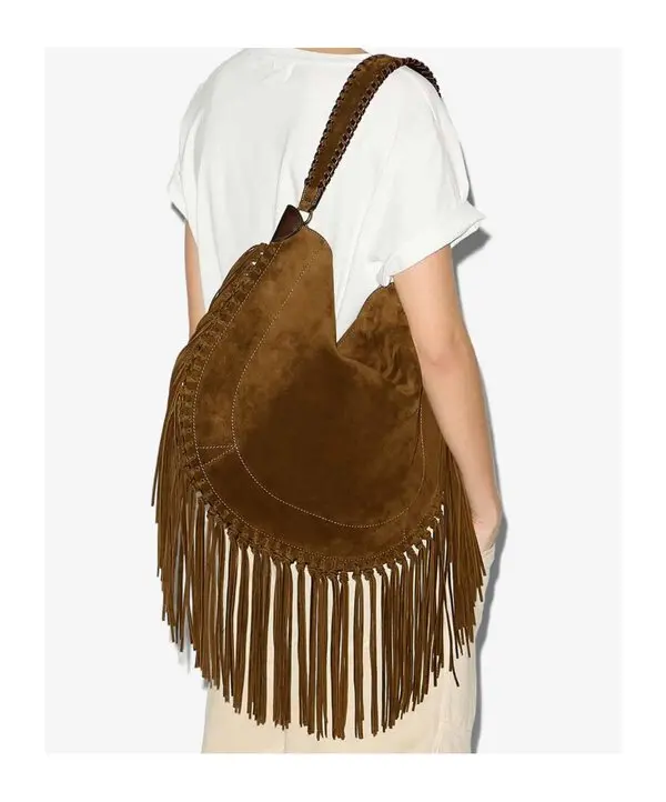 Isabel Marant Étoile Oskan Fringed Edge Shoulder Bag - Bronze