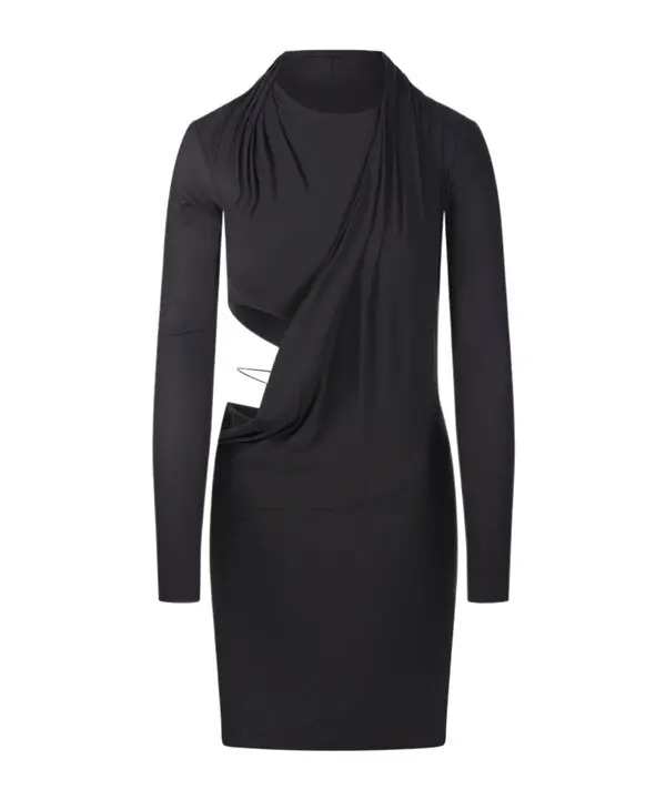 AMAZUIN Draped Cutout Mini Dress With Belt