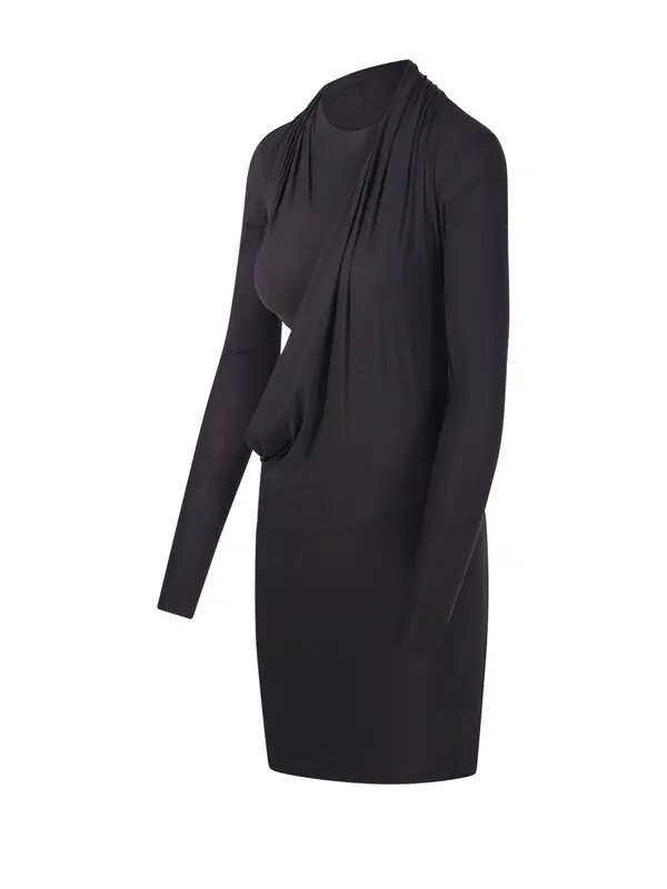 AMAZUIN Draped Cutout Mini Dress With Belt