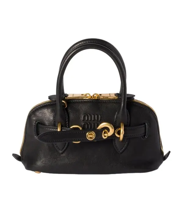 Miu Miu Aventure Mini Nappa Leather Bag - Black