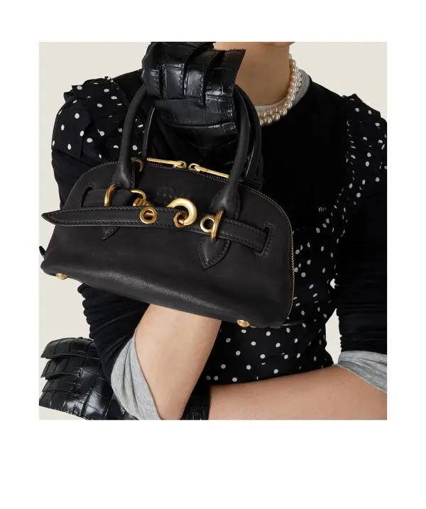 Miu Miu Aventure Mini Nappa Leather Bag - Black