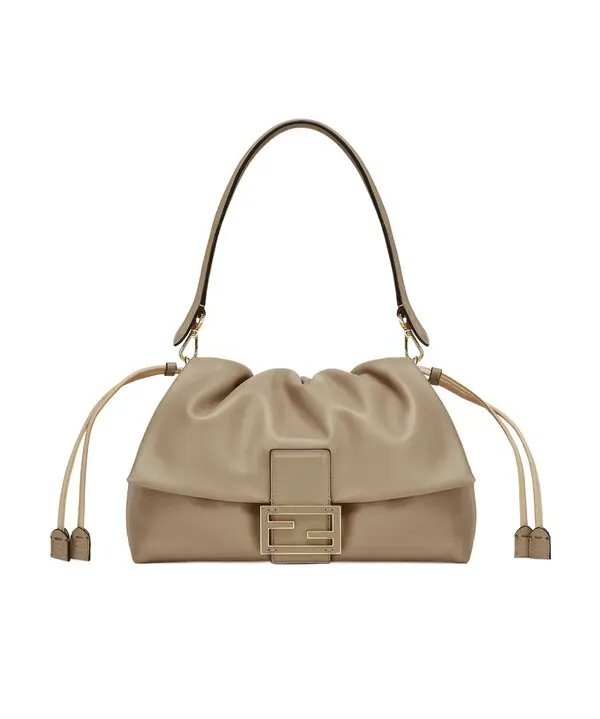 Fendi Mamma Baguette Drawstring Shoulder Bag - Dove-grey