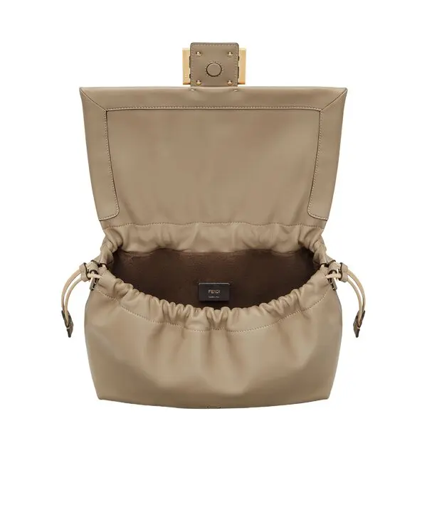 Fendi Mamma Baguette Drawstring Shoulder Bag - Dove-grey