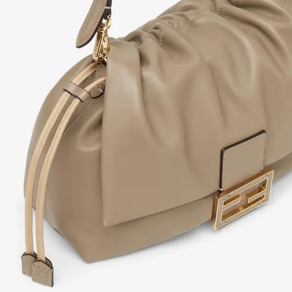 Fendi Mamma Baguette Drawstring Shoulder Bag - Dove-grey