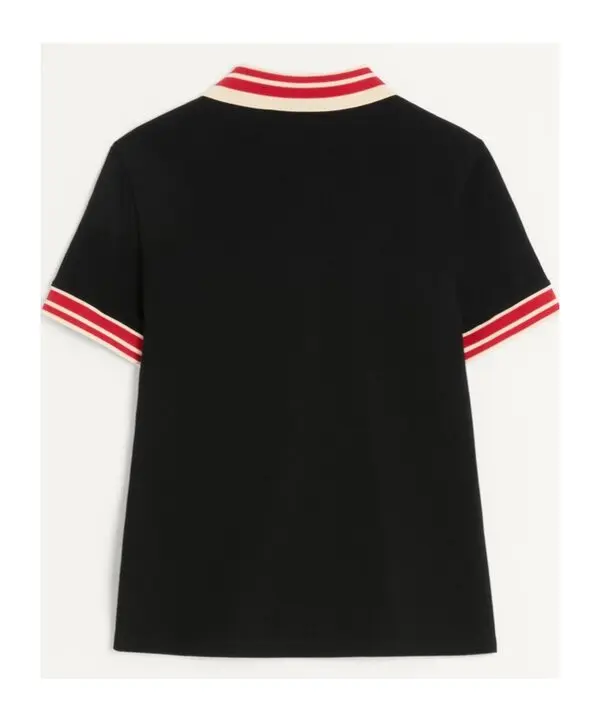 Valentino Garavani Vlogo Signature-patch Striped-trim Polo Shirt