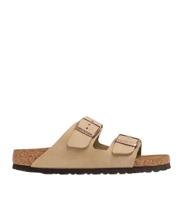 BIRKENSTOCK Arizona Waxy Leather Sandals - Nude