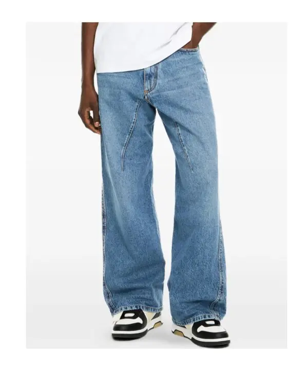 Off-White Half Arrow Twist Slouchy Jeans - Light Midnight