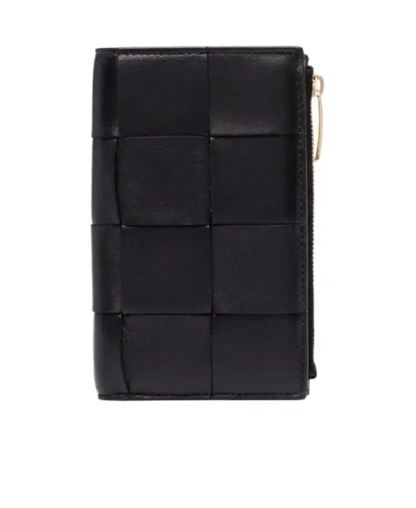 Bottega Veneta Maxi Intrecciato Wallet - Black