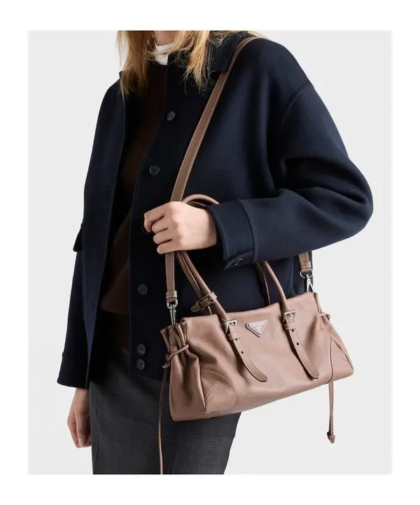 Prada Bonnie Medium Antiqued Leather Tote Bag
