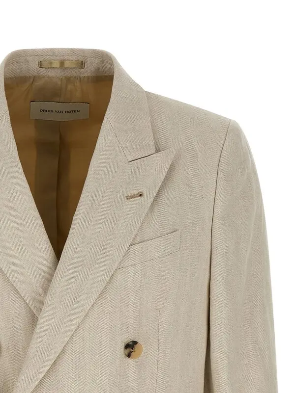 Dries Van Noten Barry Oversized Double-breasted Blazer - Beige