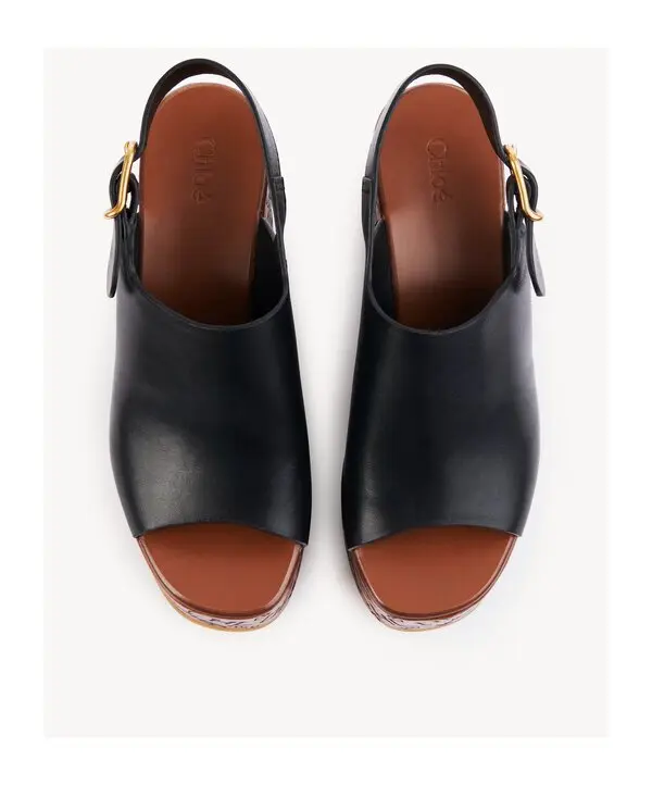 Chloé Maxime Wedge Sandals - Black