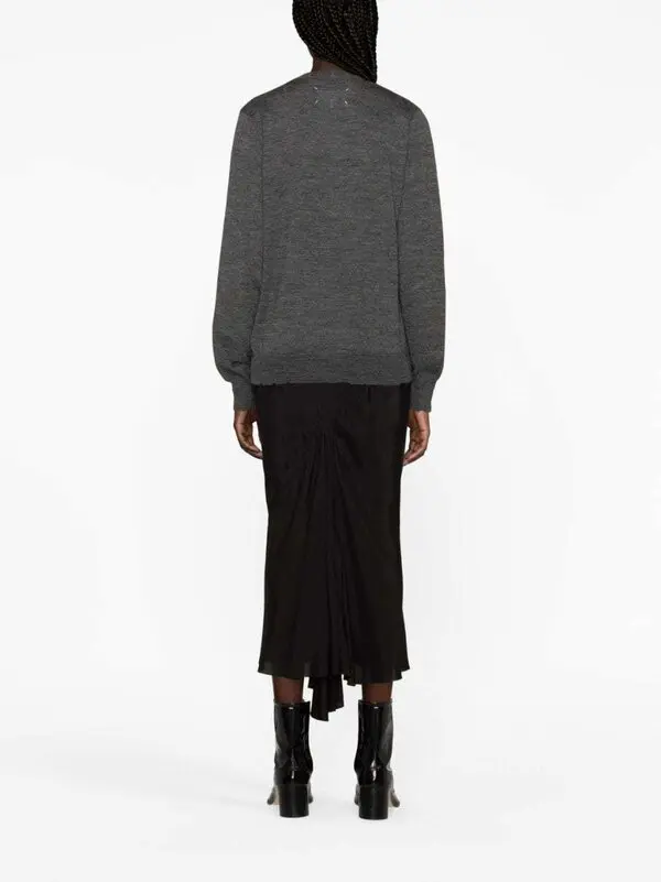 MAISON MARGIELA V-neck Bat Print Sweater