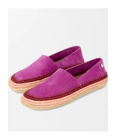 Loewe Suede And Raffia Rio Slipper - Pink