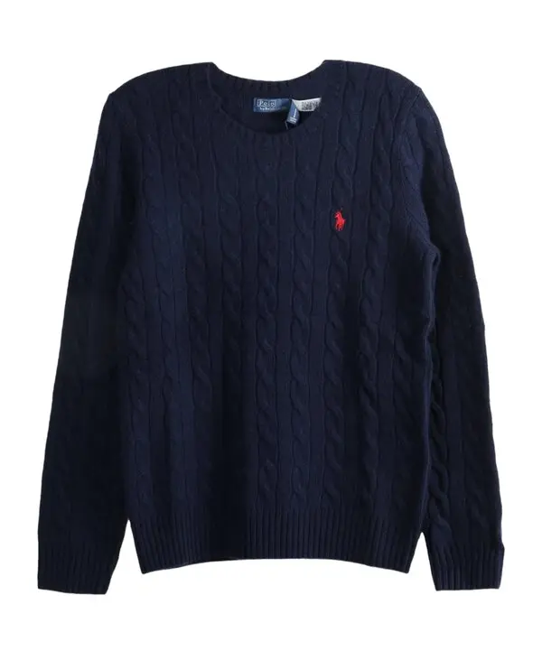 Polo Ralph Lauren Cable-knit Jumper With Embroidered Logo - Navy