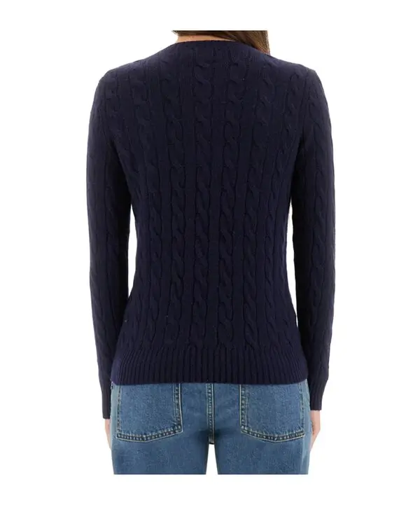 Polo Ralph Lauren Cable-knit Jumper With Embroidered Logo - Navy