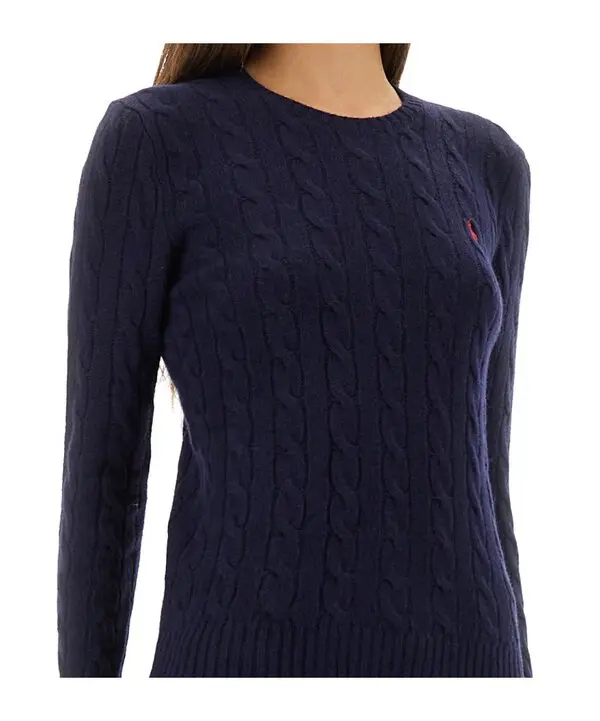 Polo Ralph Lauren Cable-knit Jumper With Embroidered Logo - Navy