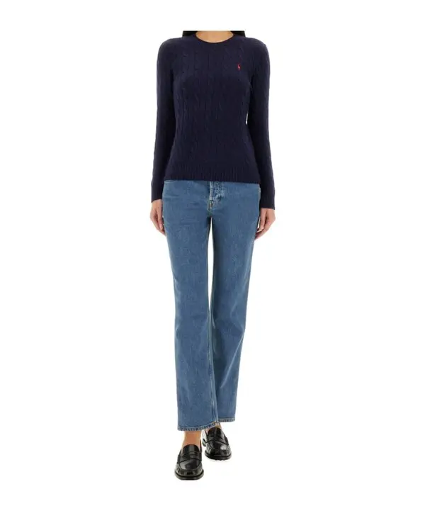 Polo Ralph Lauren Cable-knit Jumper With Embroidered Logo - Navy