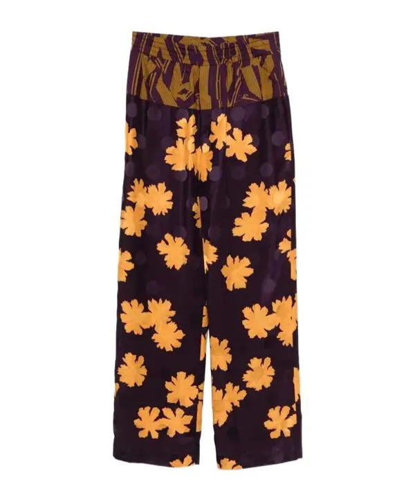 Dries Van Noten Floral Pattern Wide Leg Pants
