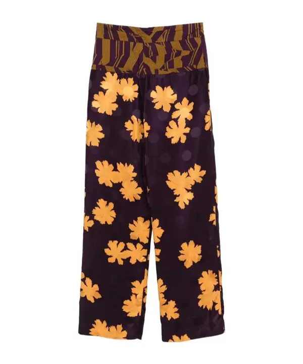 Dries Van Noten Floral Pattern Wide Leg Pants
