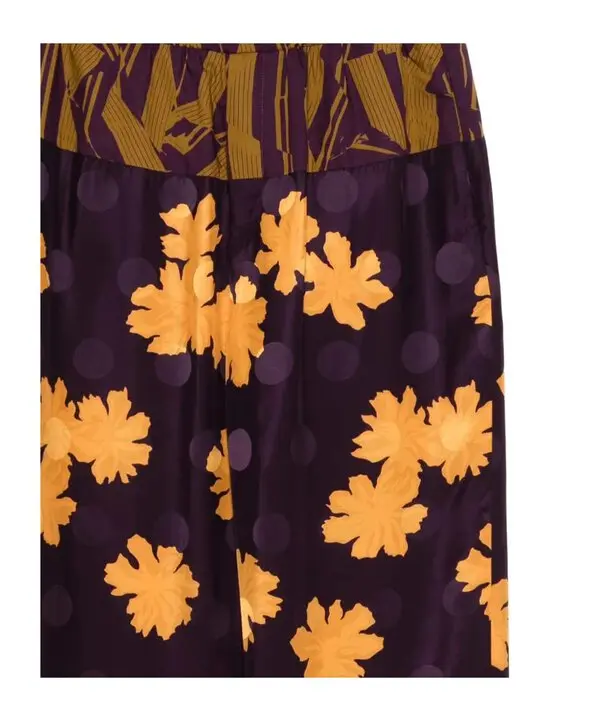 Dries Van Noten Floral Pattern Wide Leg Pants