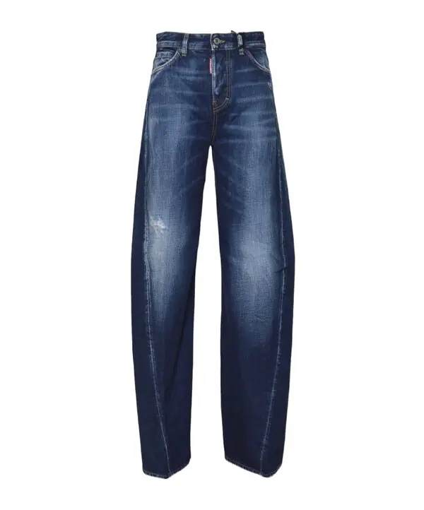 Dsquared2 Distressed Wide Leg Denim Pants