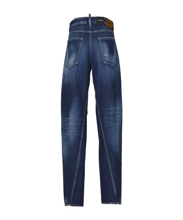 Dsquared2 Distressed Wide Leg Denim Pants
