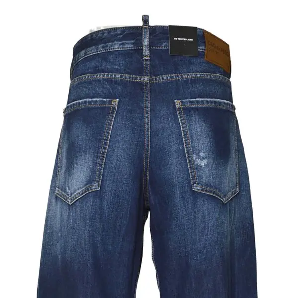 Dsquared2 Distressed Wide Leg Denim Pants