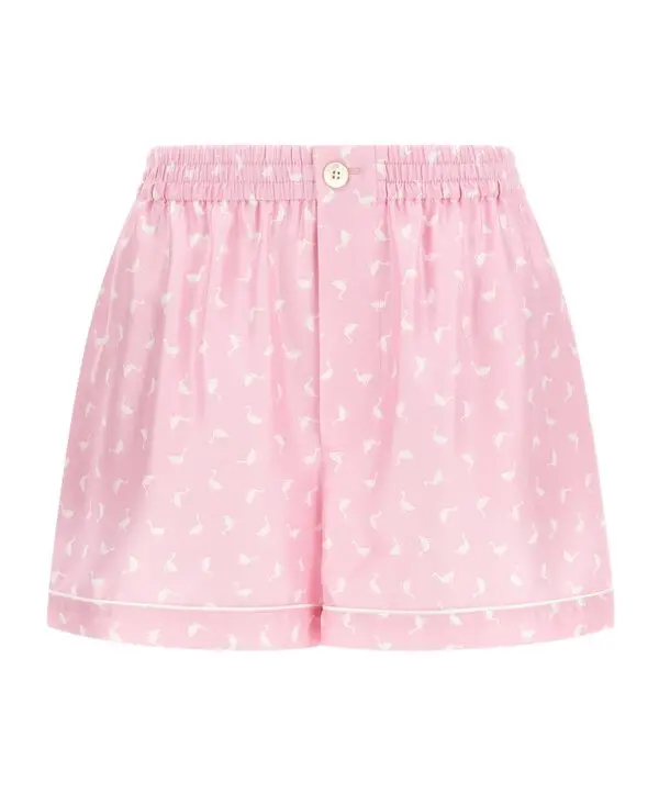 Moschino Allover Printed Elastic Waist Shorts - Pink